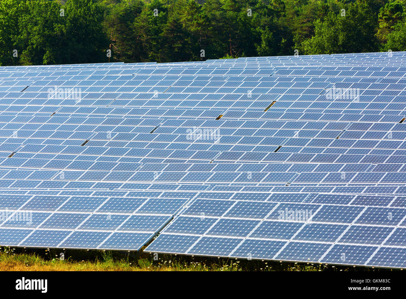 field with solar collectors in a landscape Stock Photo - Alamy