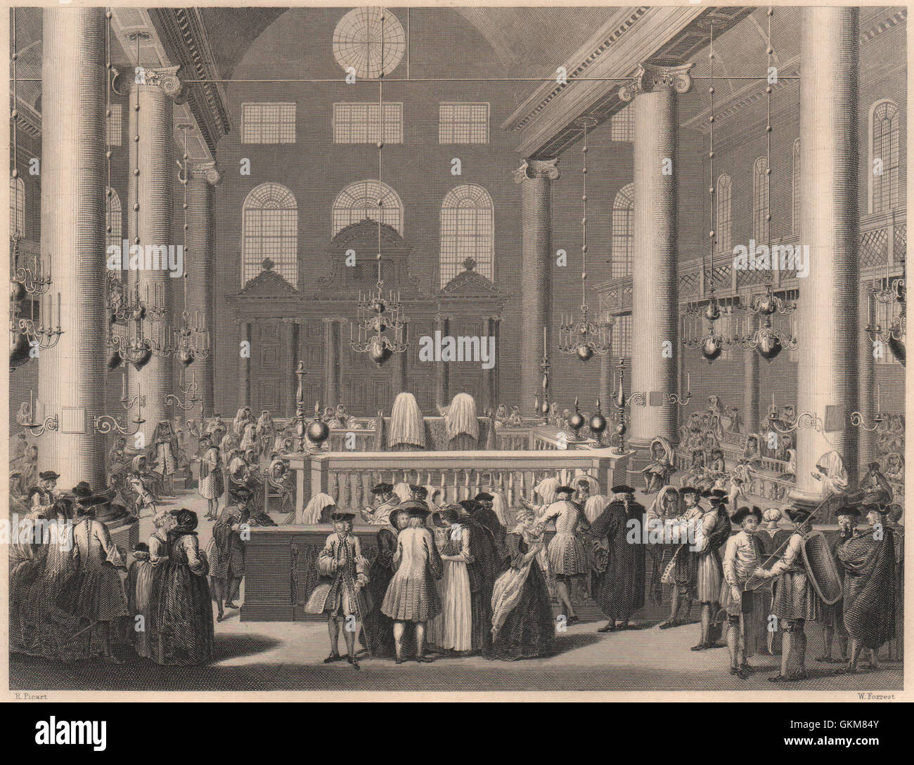 The Jewish Feast of Purim or Lots, in 1712. Judiasm, antique print 1840 ...