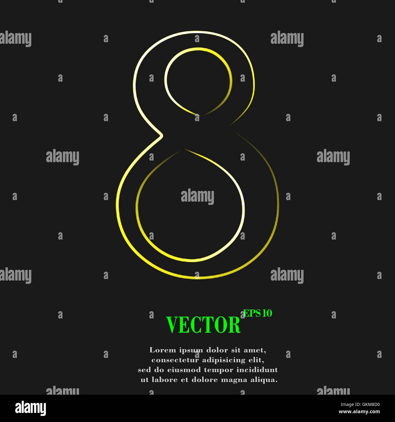 number Eight icon symbol Flat modern web design with long shadow and ...