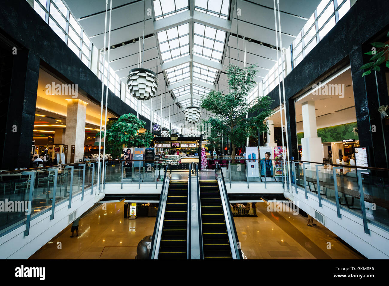 The interior of the CentralWorld Mall, at Siam, in Bangkok, Thailand ...