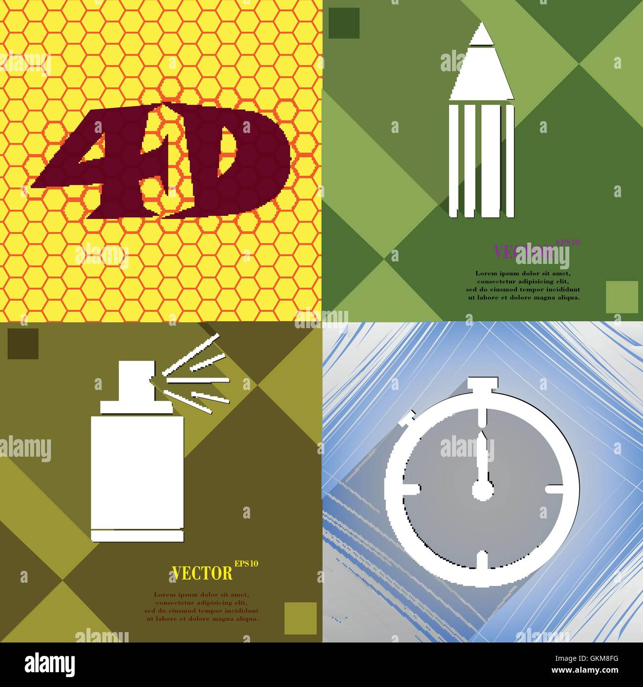 Set of abstract backgrounds with different web icons Stock Vector Image ...