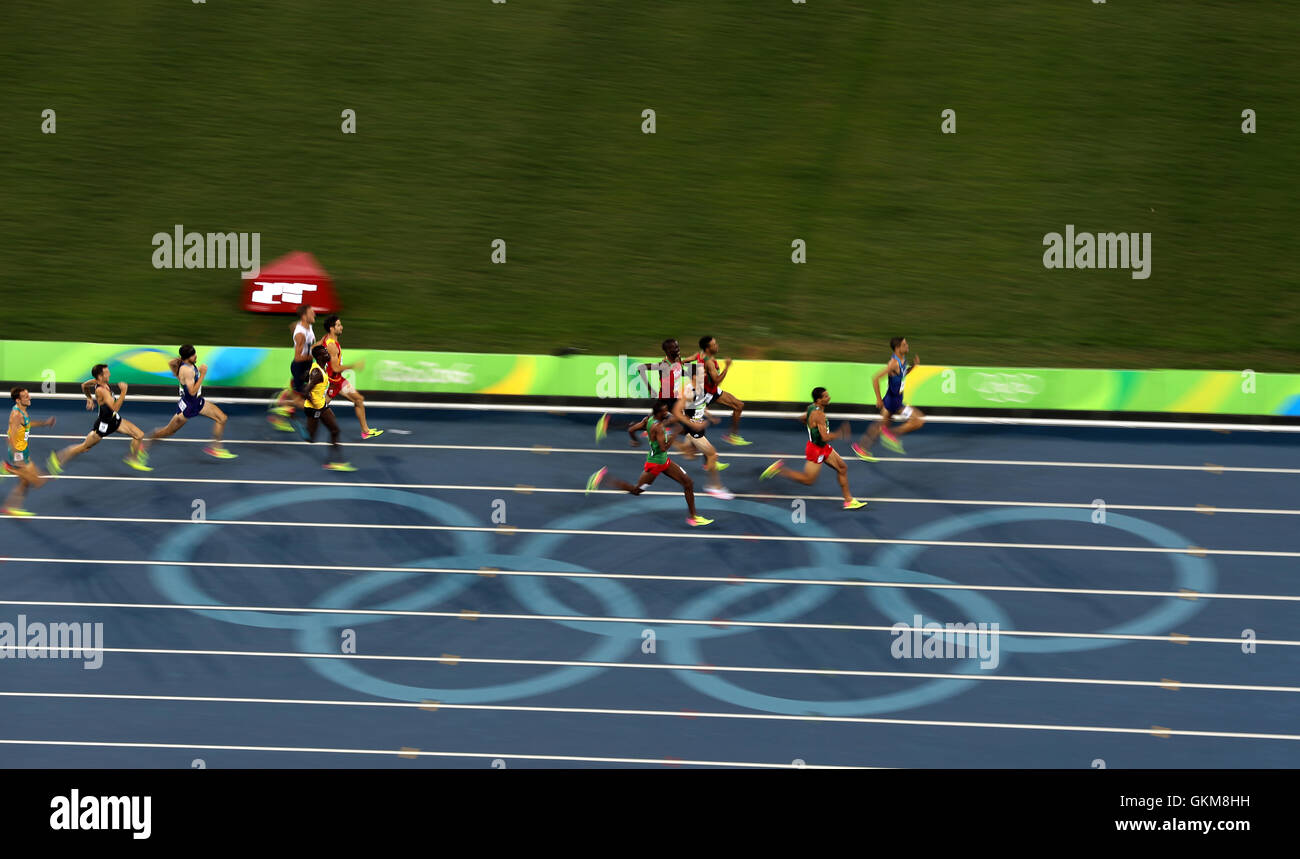 Action from the men's 1500m final at the Olympic Stadium on the ...