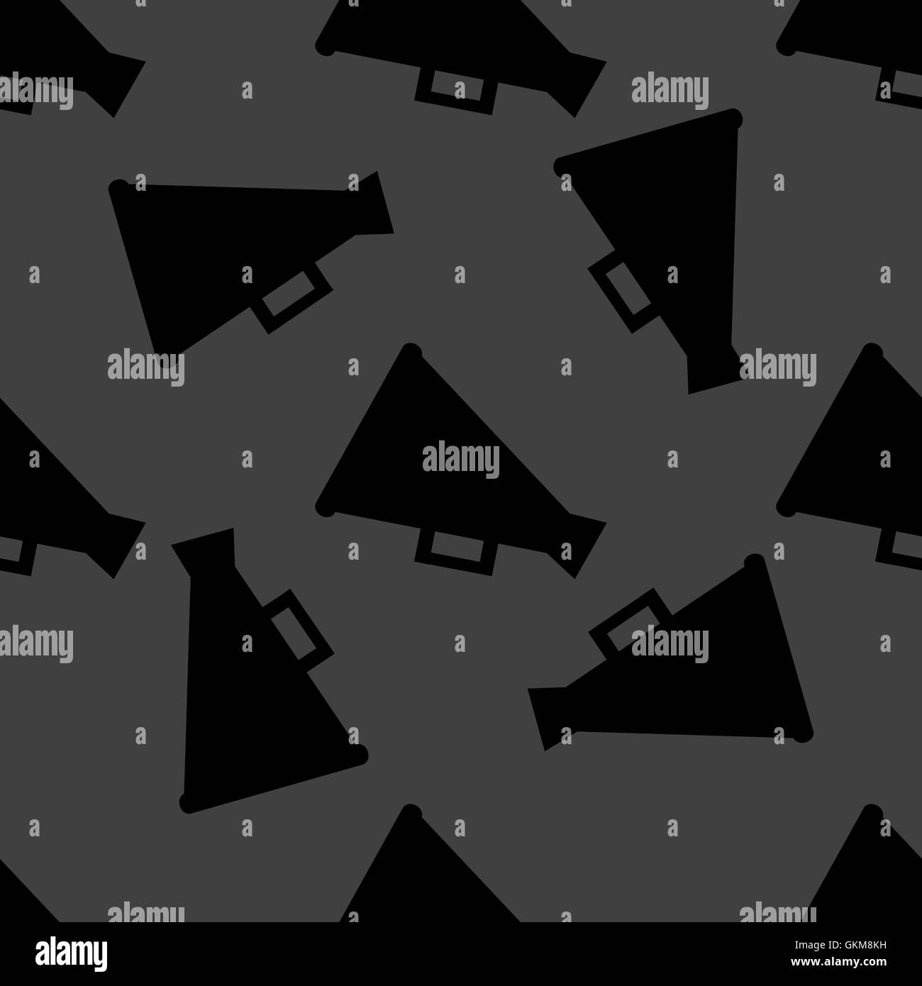 Megaphone, Loud-hailer web icon. flat design. Seamless gray pattern ...