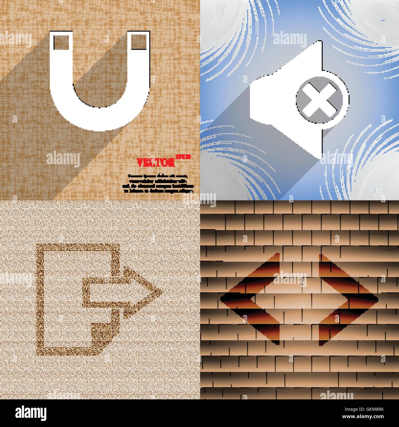 Set of abstract backgrounds with different web icons Stock Vector Image ...