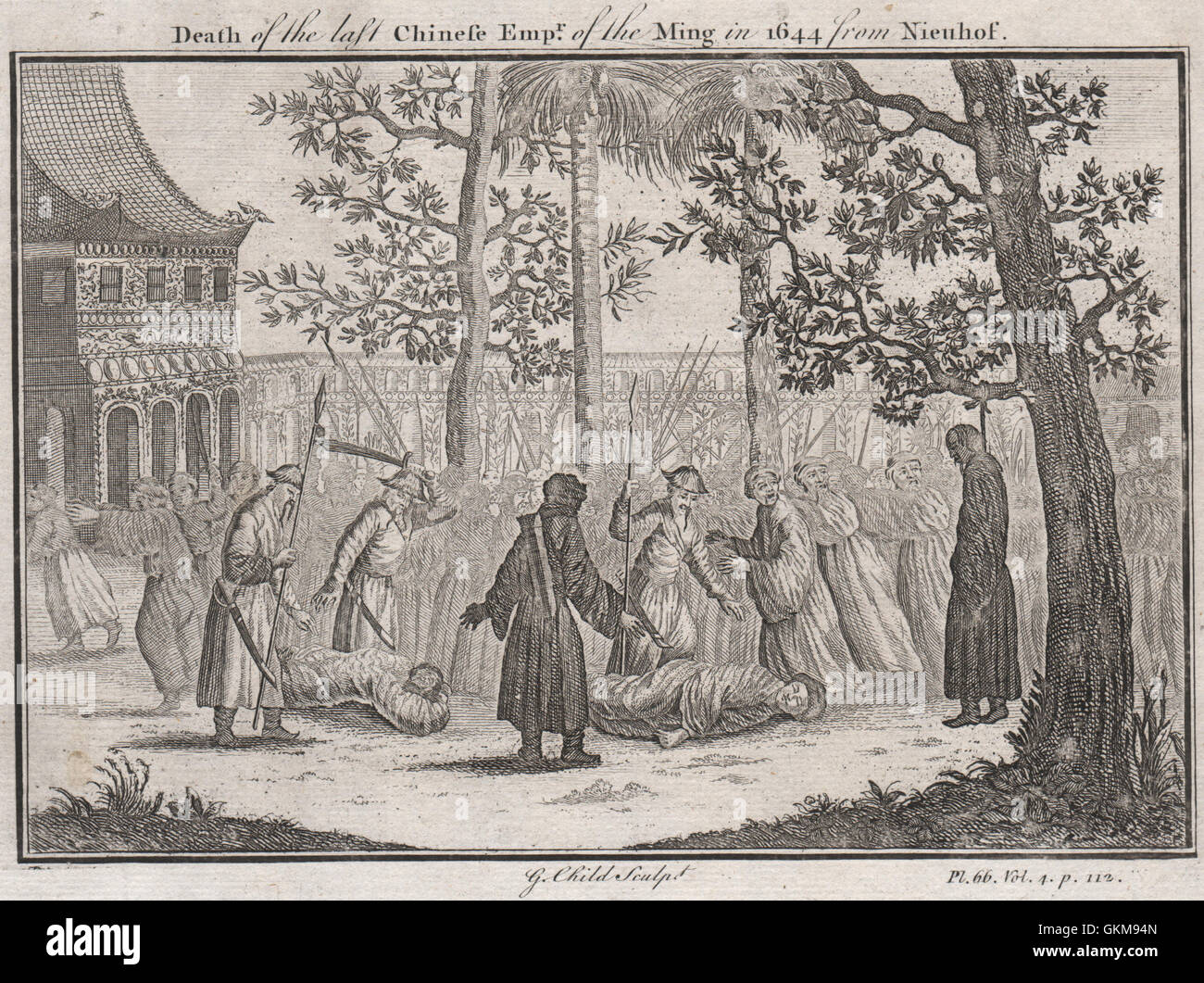 CHINA. Death of the last Ming Emperor in 1644. Chongzhen Emperor. G ...