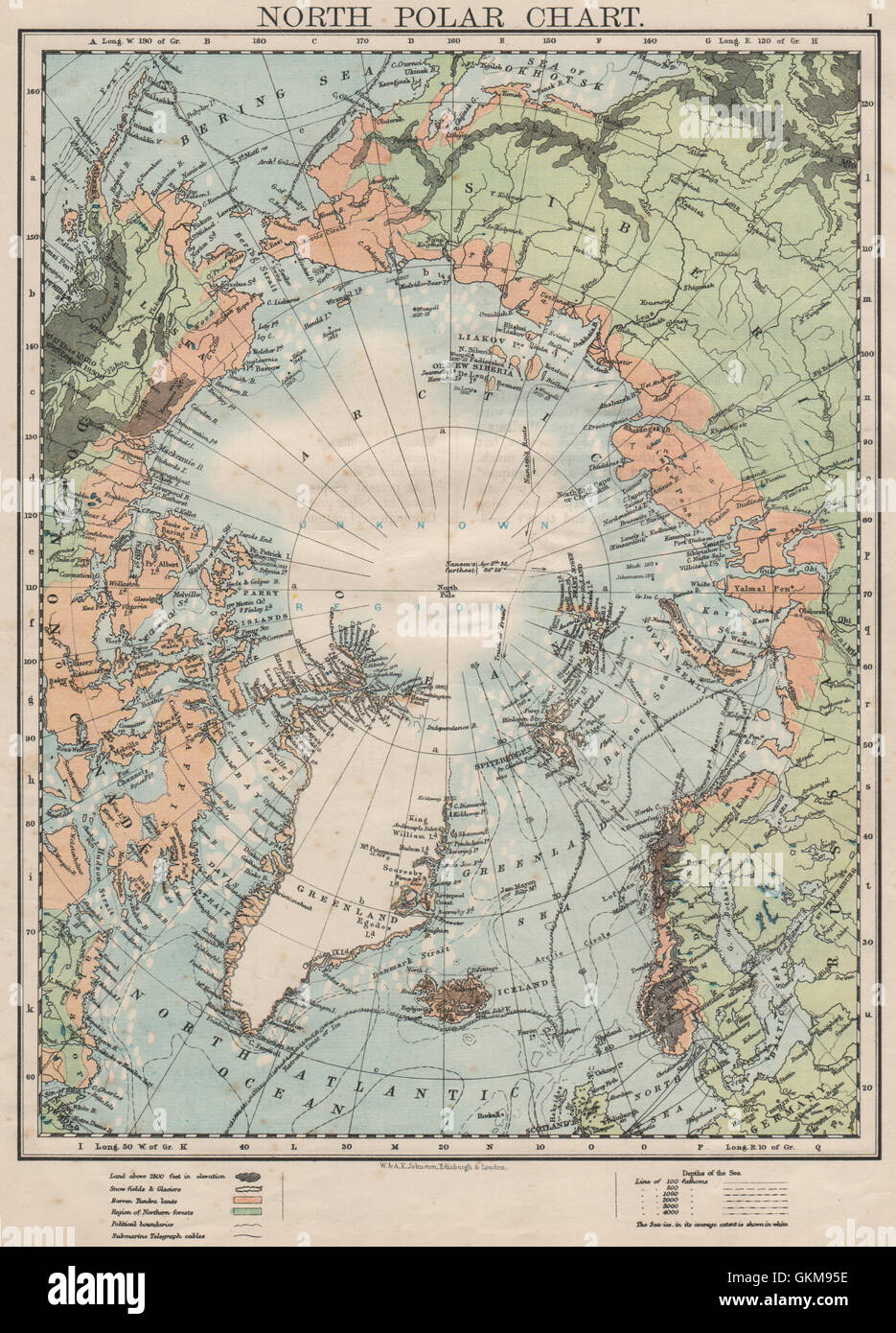 Polar regions north polar chart hi-res stock photography and images - Alamy