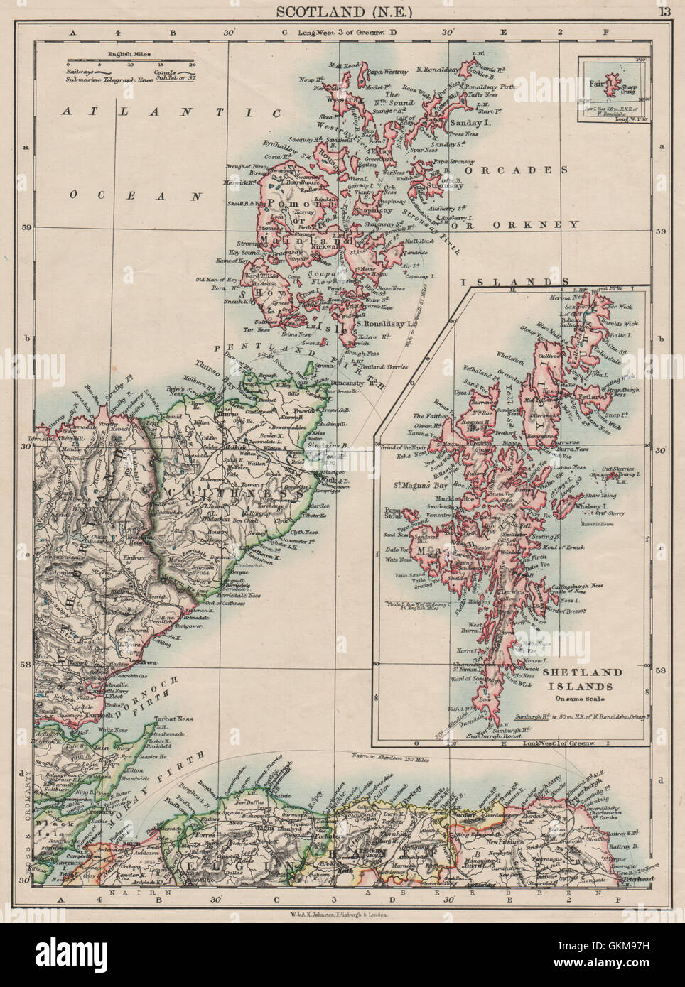 MORAY FIRTH. Caithness Elgin Shetlands Orkneys. Scotland. JOHNSTON ...