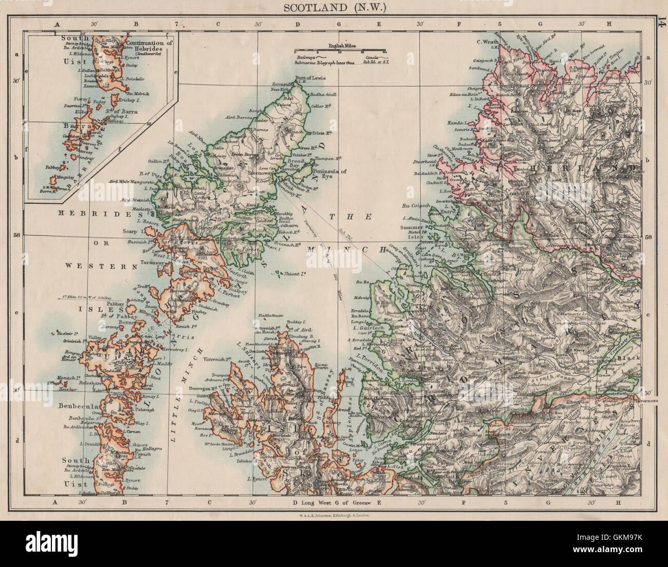 Map of scotland 1900 hi-res stock photography and images - Alamy