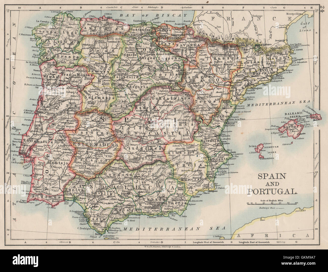 Map spain 1900 hi-res stock photography and images - Alamy