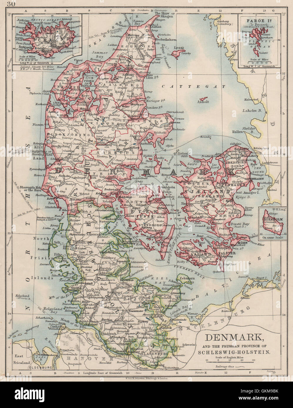 DENMARK SLESVIG-HOLSTEN. Prussian Schleswig-Holstein. JOHNSTON, 1900 ...