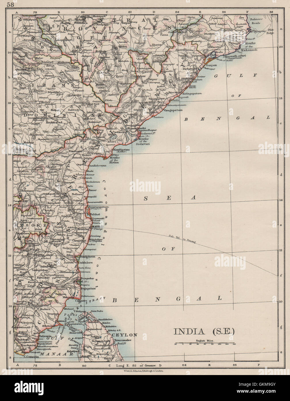 Map of india 1900 hi-res stock photography and images - Alamy
