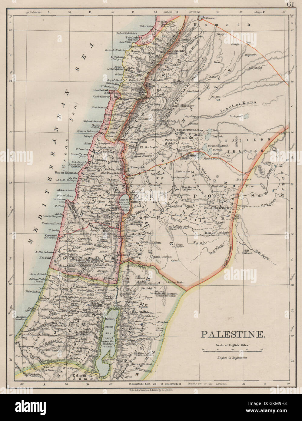 PALESTINE. Galilee Samaria Judea Perea Phoenicia Decapolis. JOHNSTON ...