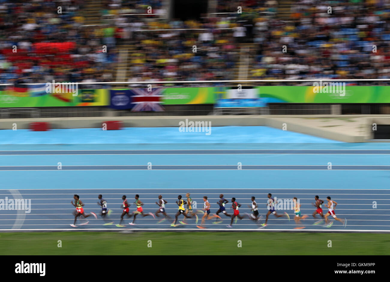 Action from the Men's 5000m final at the Olympic Stadium on the ...