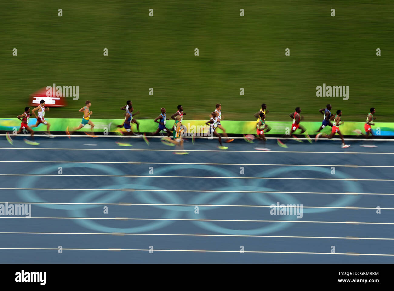 Action from the Men's 5000m final at the Olympic Stadium on the ...