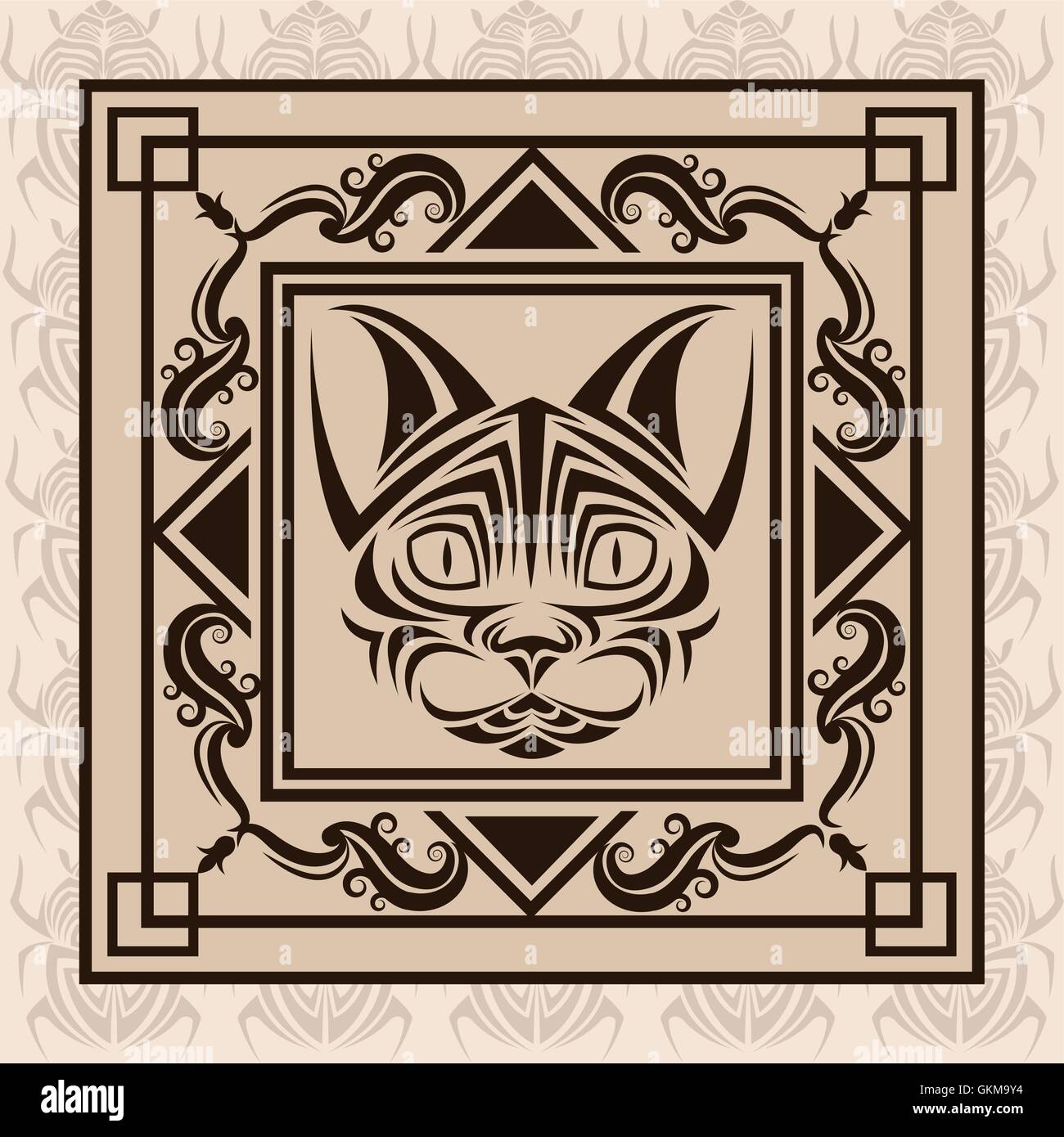 cat tattoo animal design Stock Vector Image & Art - Alamy