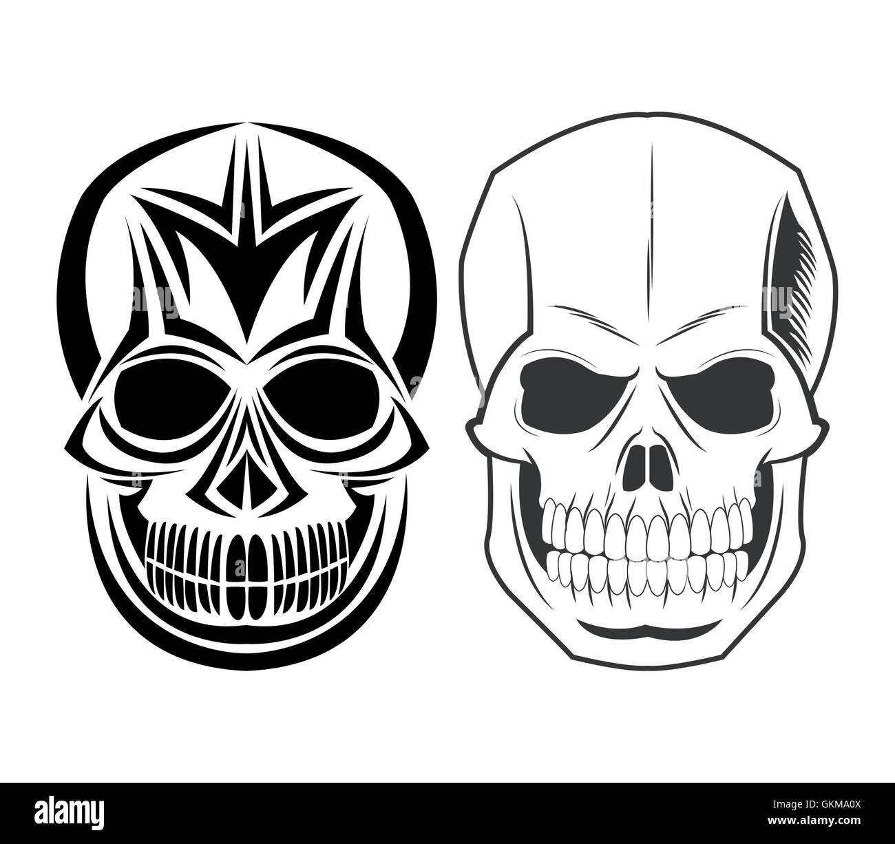 skull tattoo face design Stock Vector Image & Art - Alamy