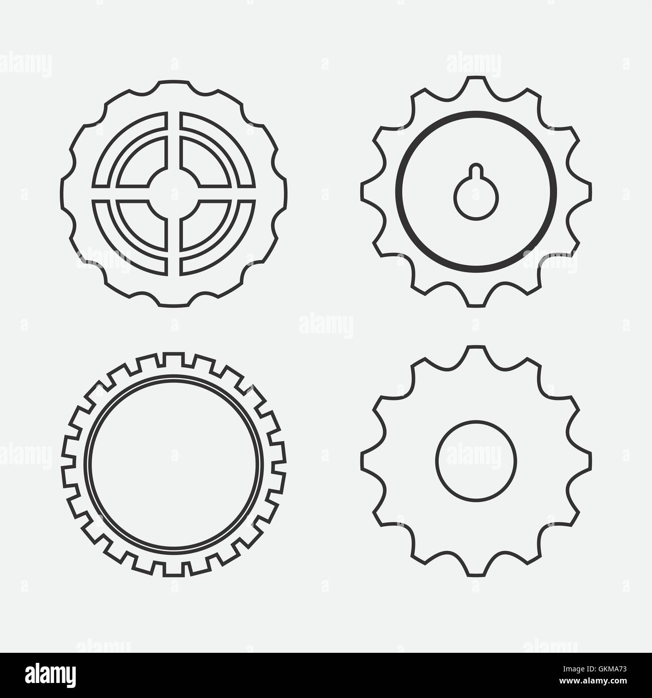 gear white cog machine part set design Stock Vector Image & Art - Alamy
