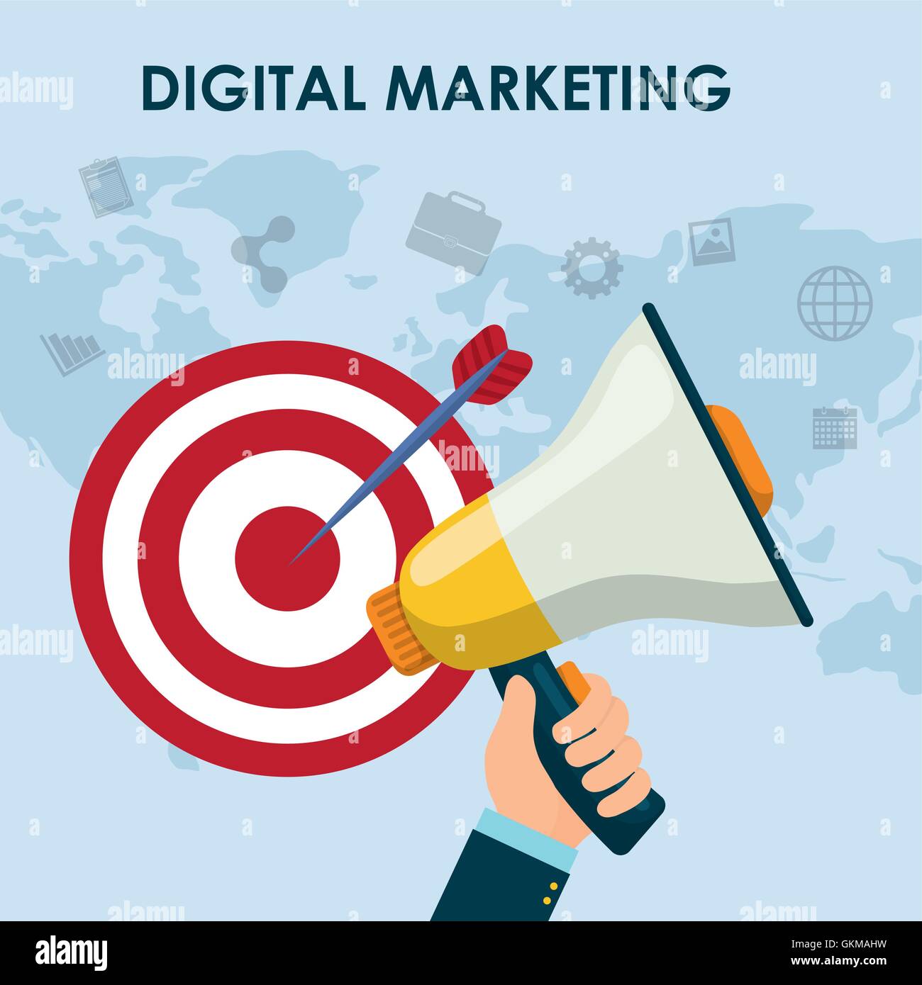 Digital marketing and ecommerce design, vector illustration Stock ...