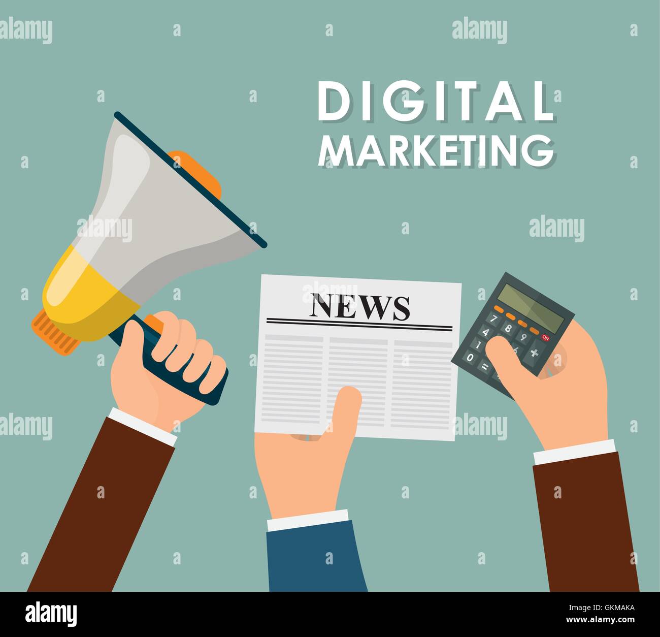 Digital marketing and ecommerce design, vector illustration Stock ...