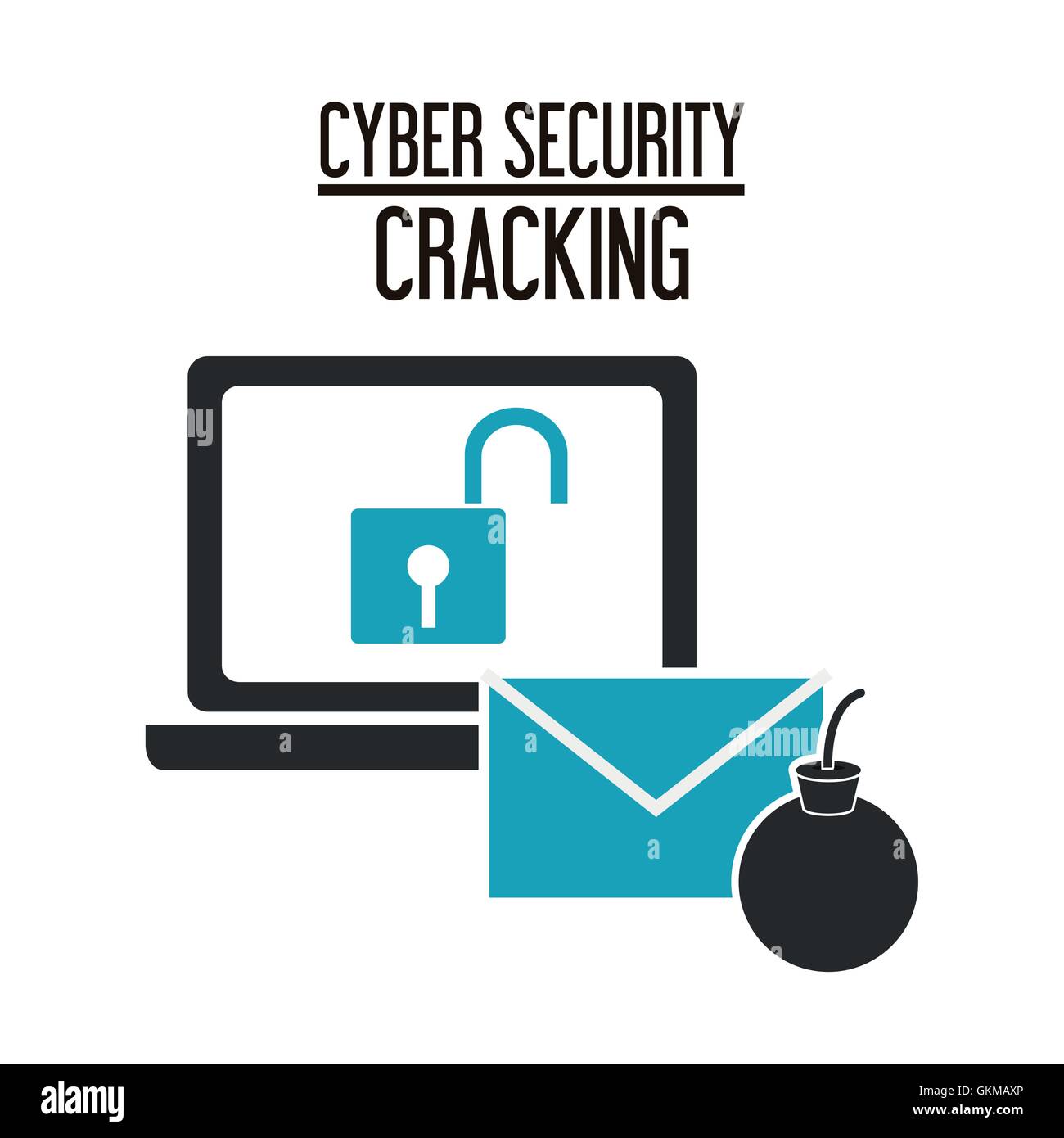 cyber security system laptop design Stock Vector Image & Art - Alamy