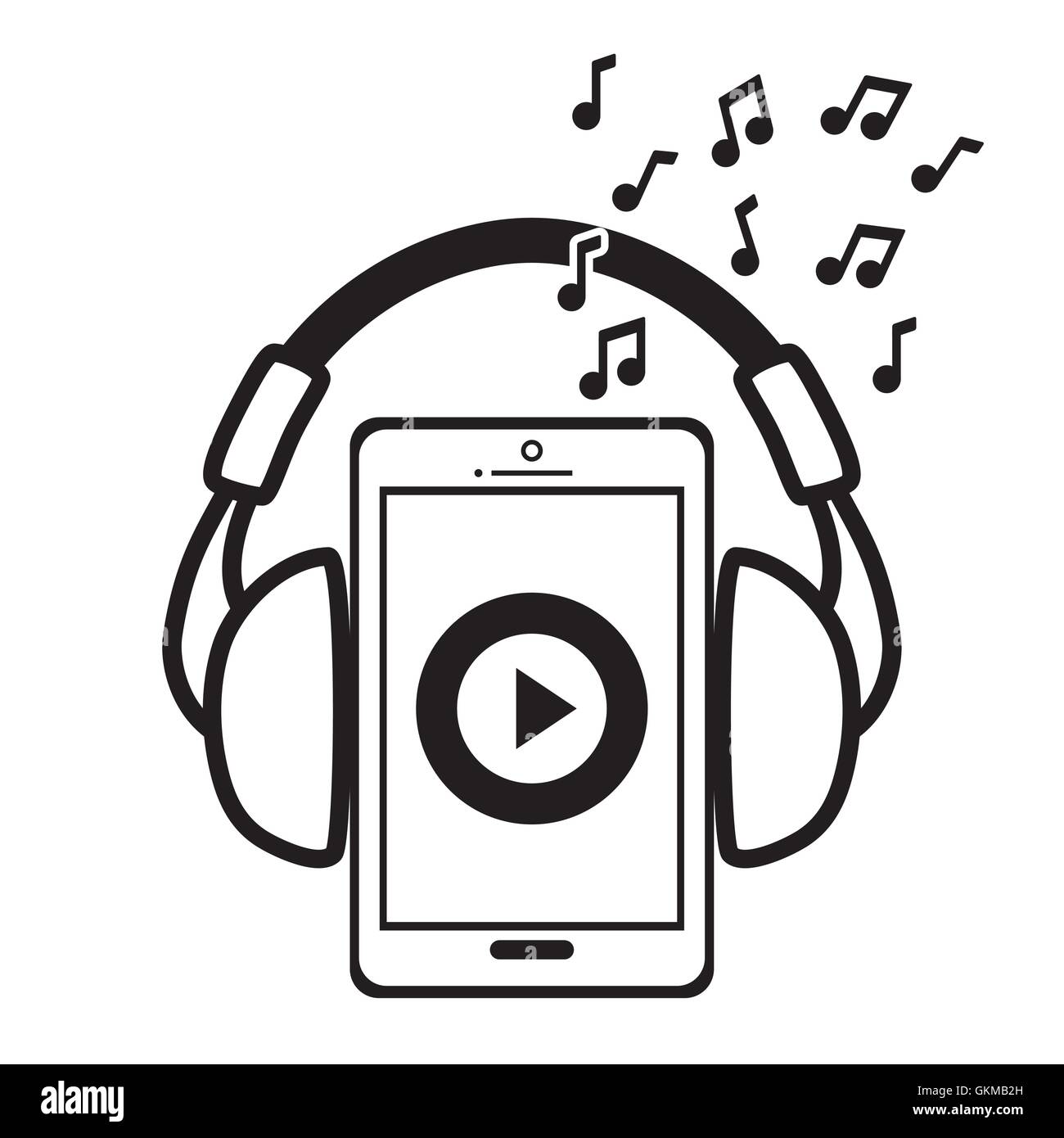 Graphic design of Music Online , vector illustration Stock Vector Image ...