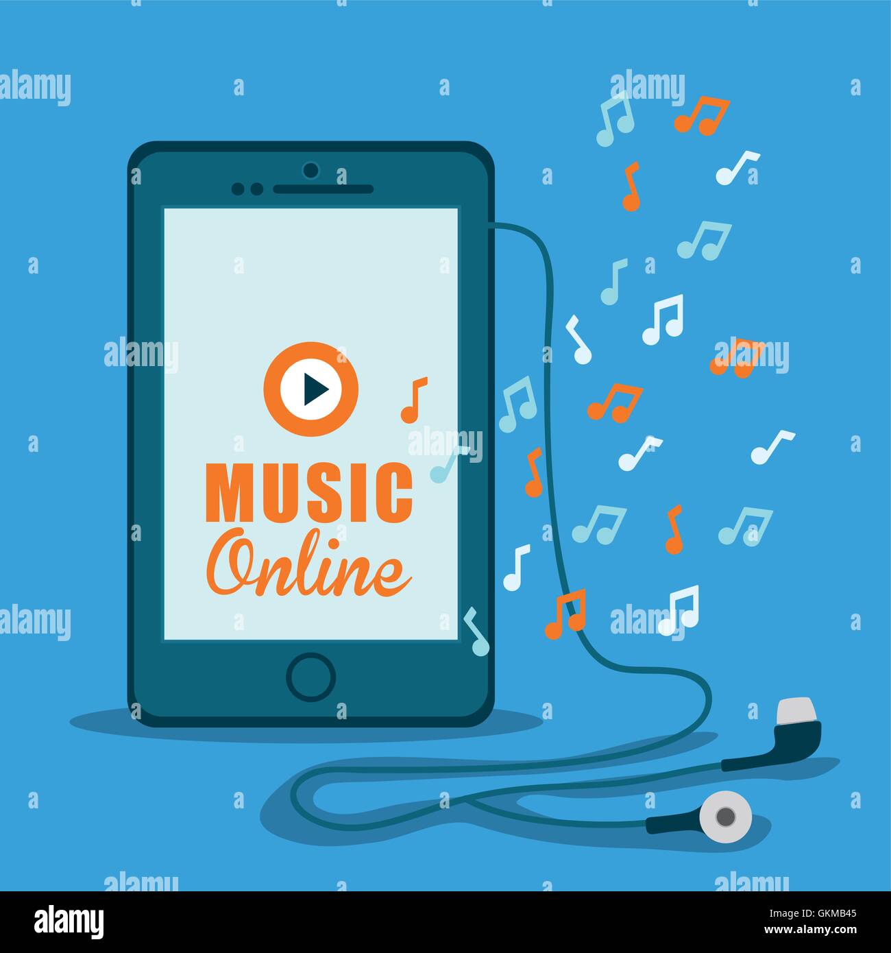 Graphic design of Music Online , vector illustration Stock Vector Image ...