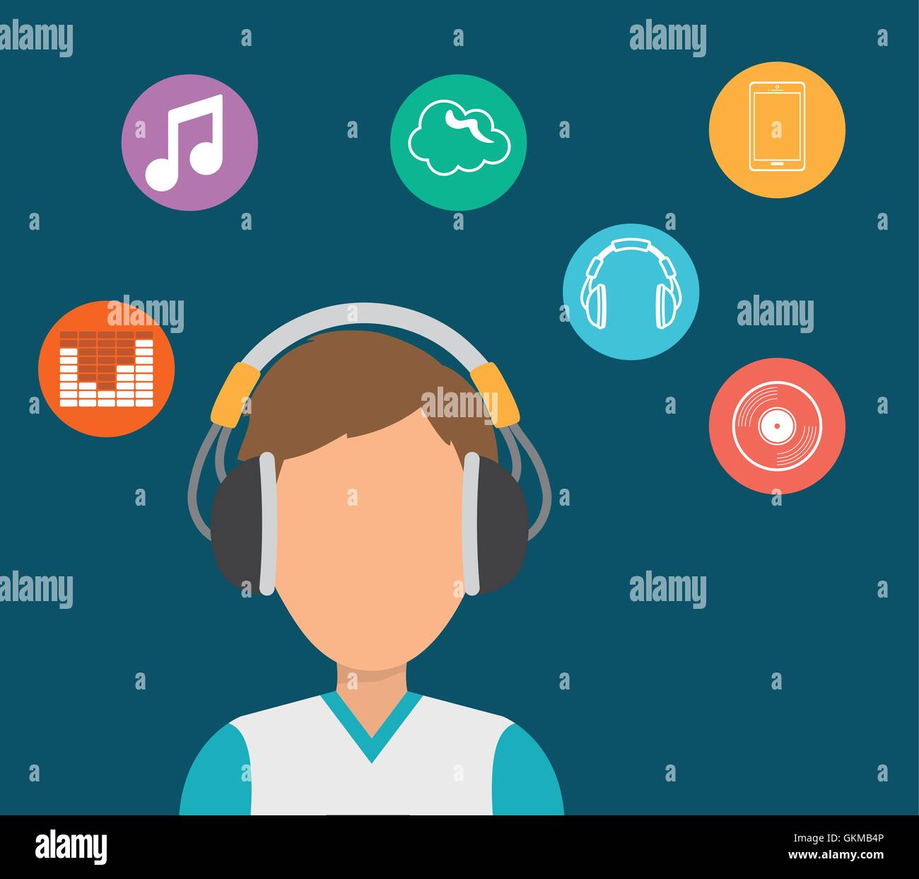 Graphic design of Music Online , vector illustration Stock Vector Image ...