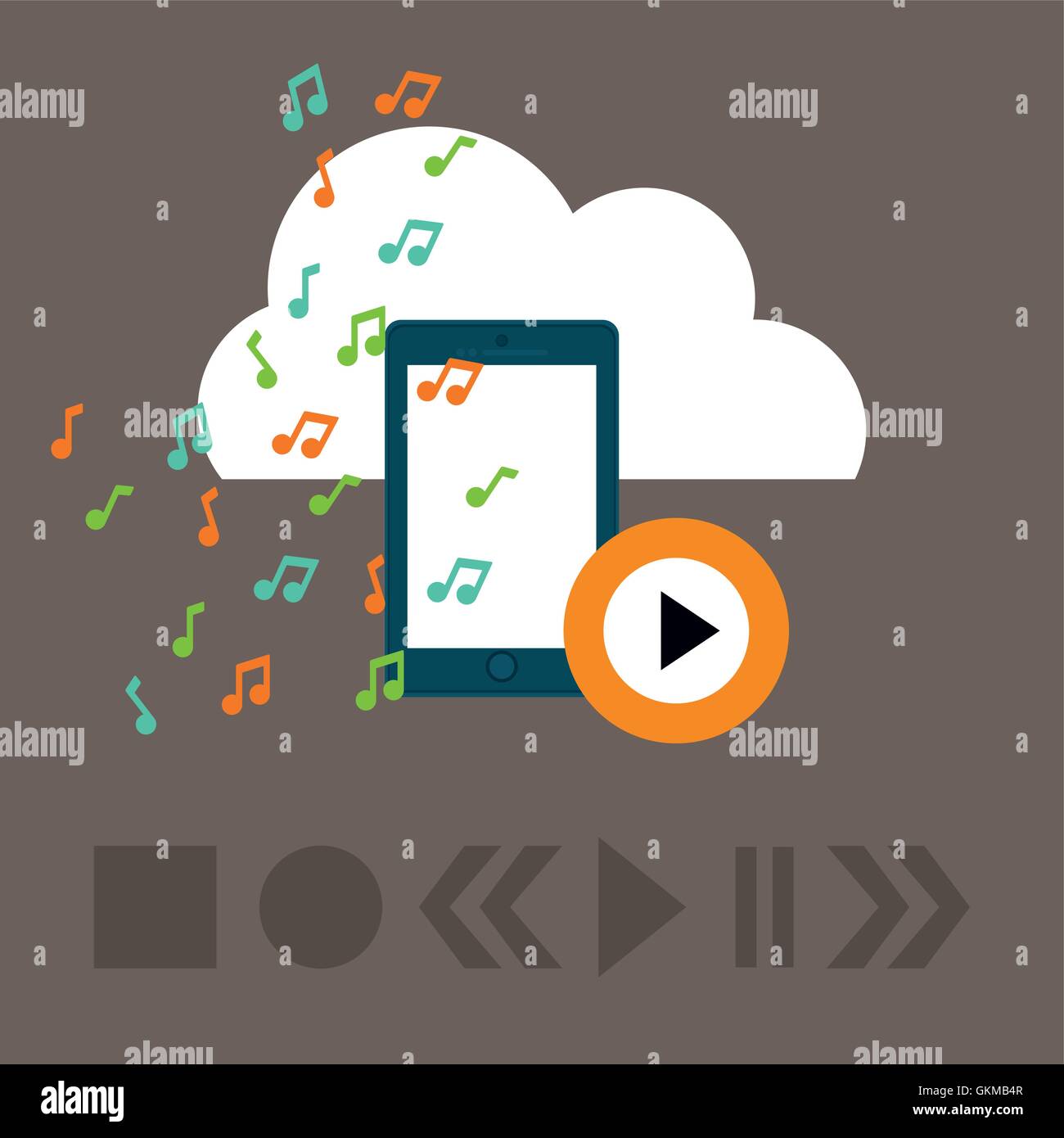 Graphic design of Music Online , vector illustration Stock Vector Image ...