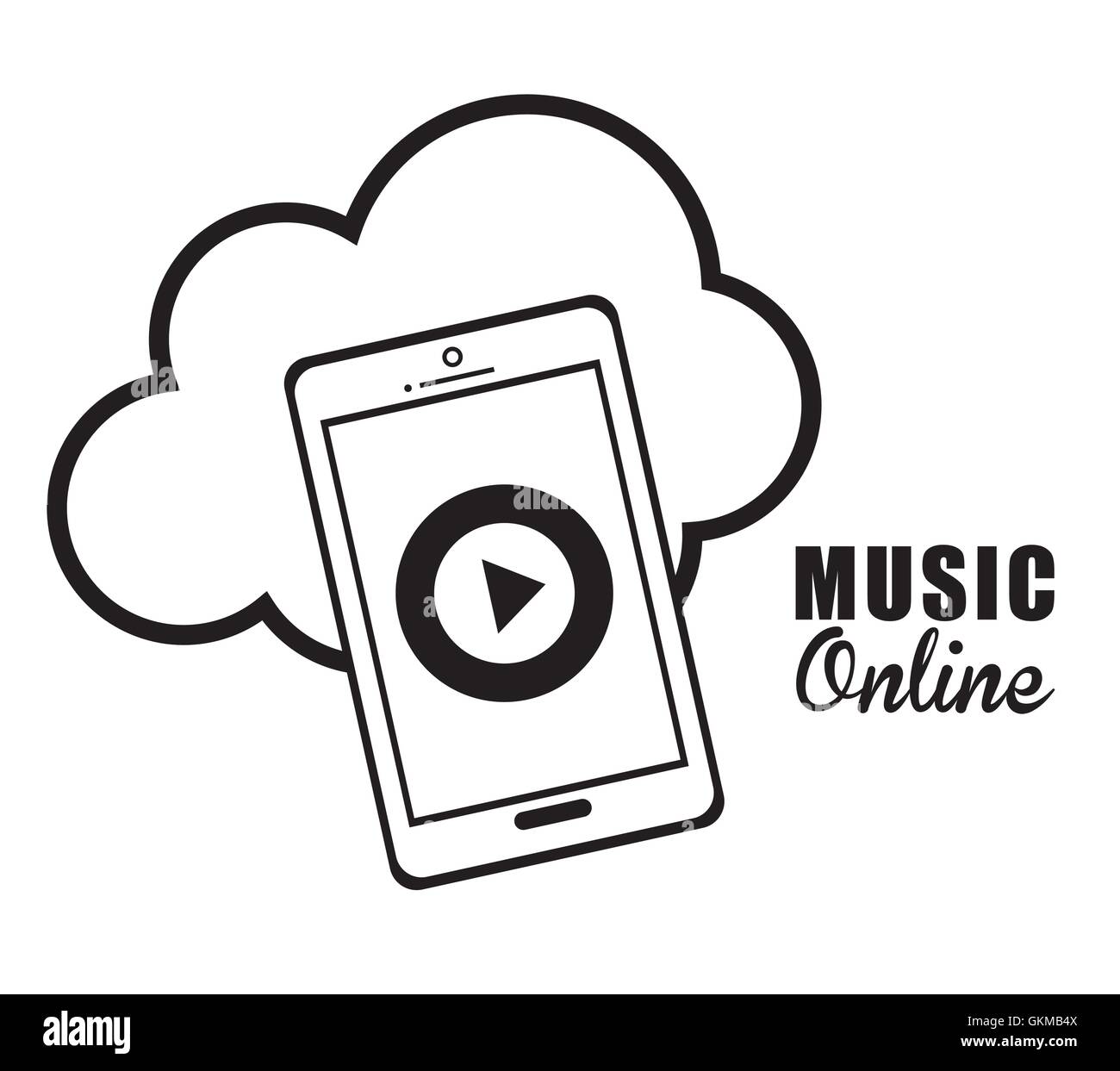 Graphic design of Music Online , vector illustration Stock Vector Image ...