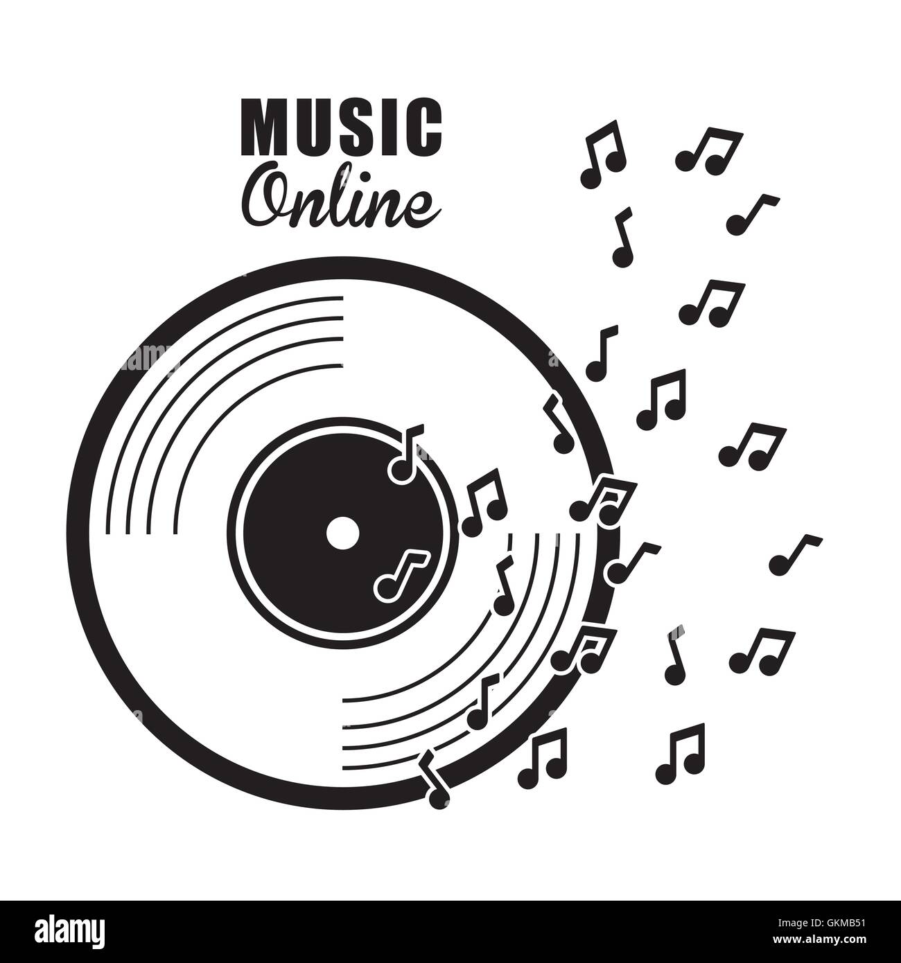 Graphic design of Music Online , vector illustration Stock Vector Image ...