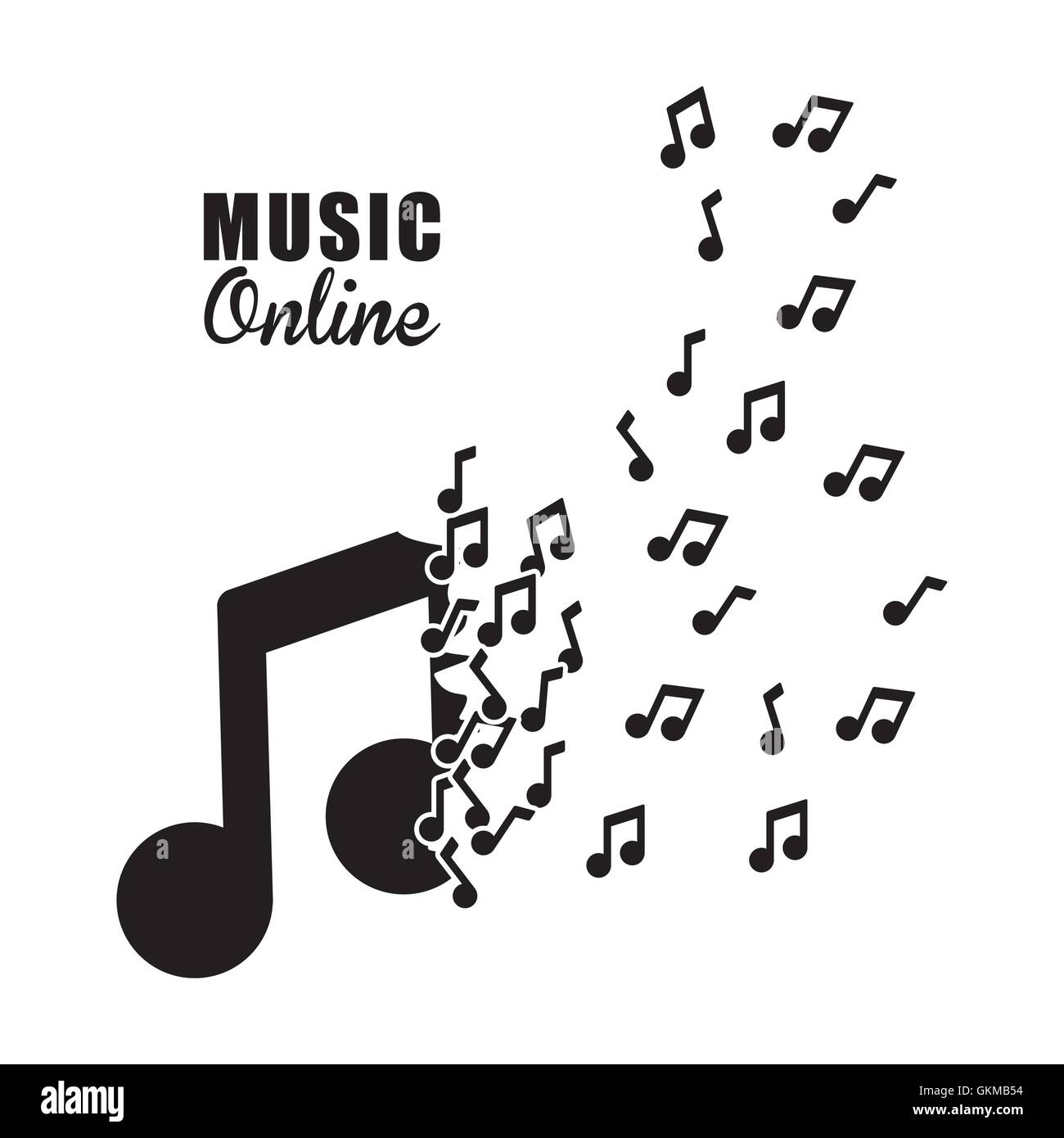 Graphic design of Music Online , vector illustration Stock Vector Image ...