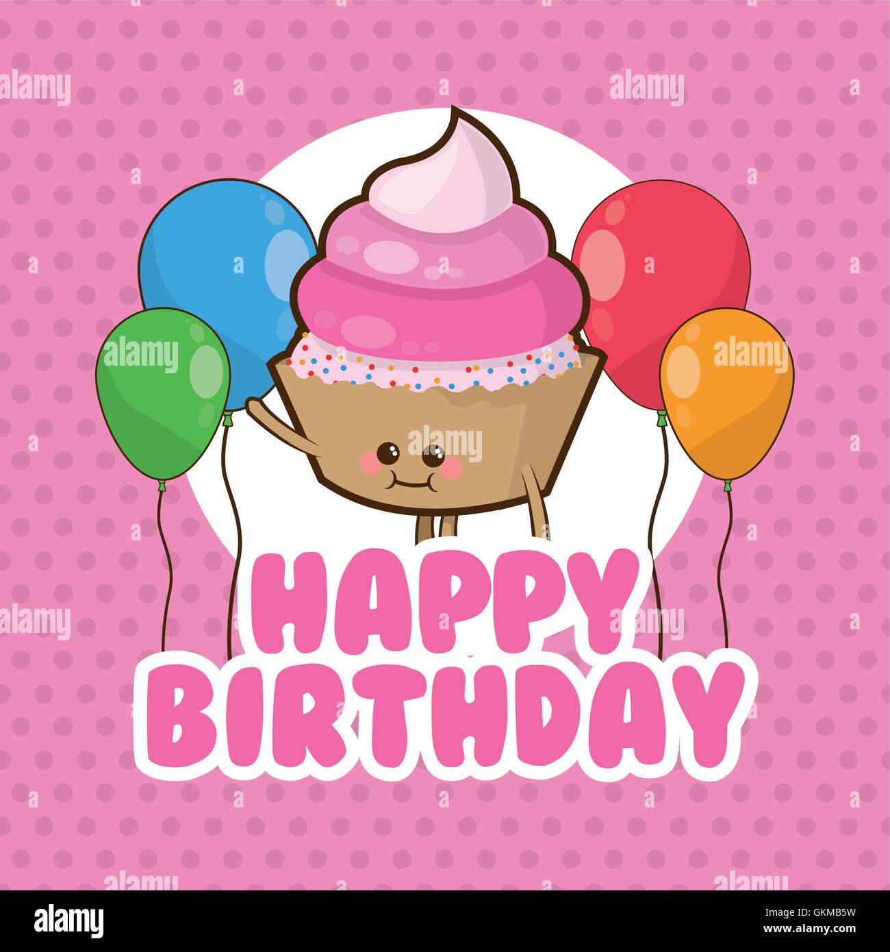 cupcake balloons happy birthday design Stock Vector Image & Art - Alamy