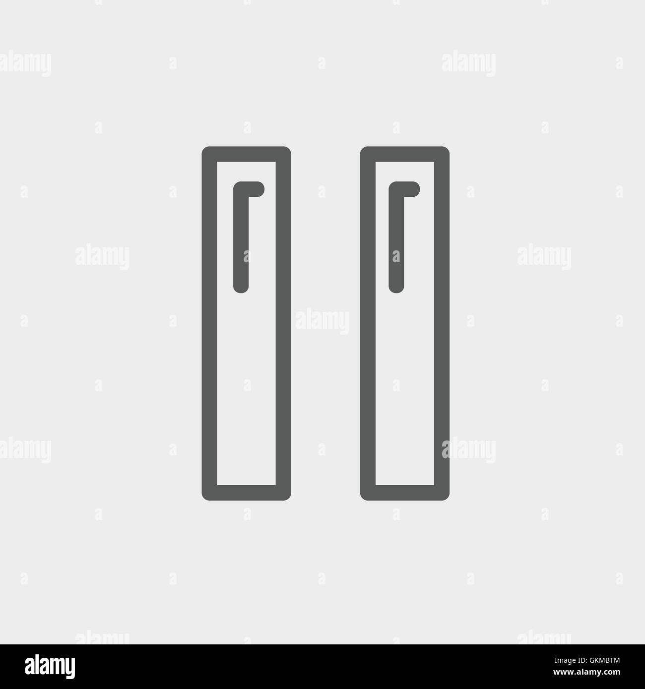 Stop button white linear Stock Vector Images - Alamy