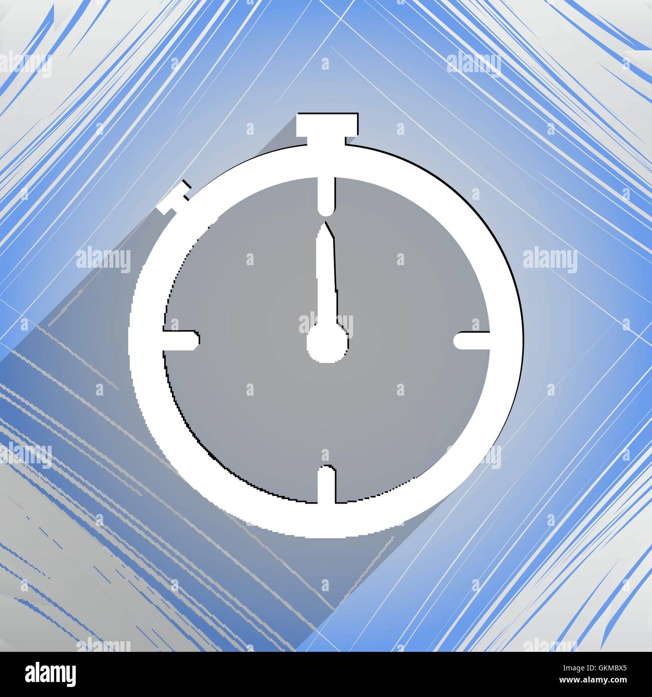 Timer icon symbol Flat modern web design with long shadow and space for ...