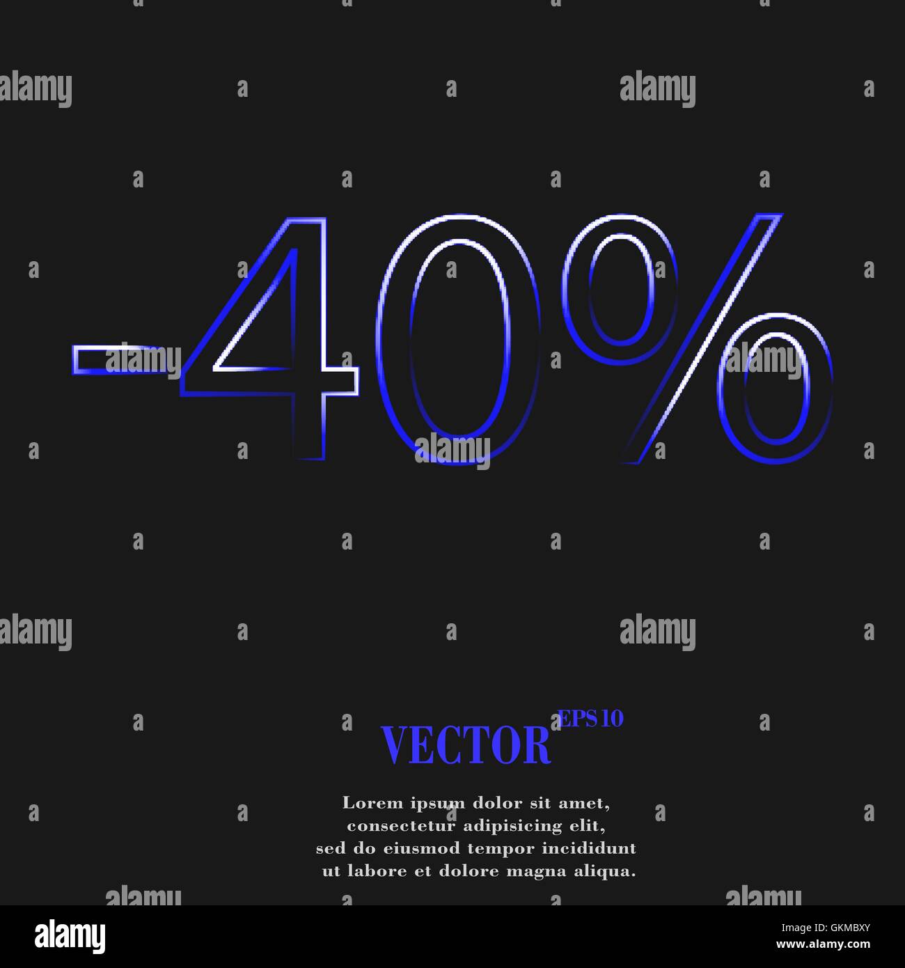40 percent discount icon symbol Stock Vector Images - Alamy