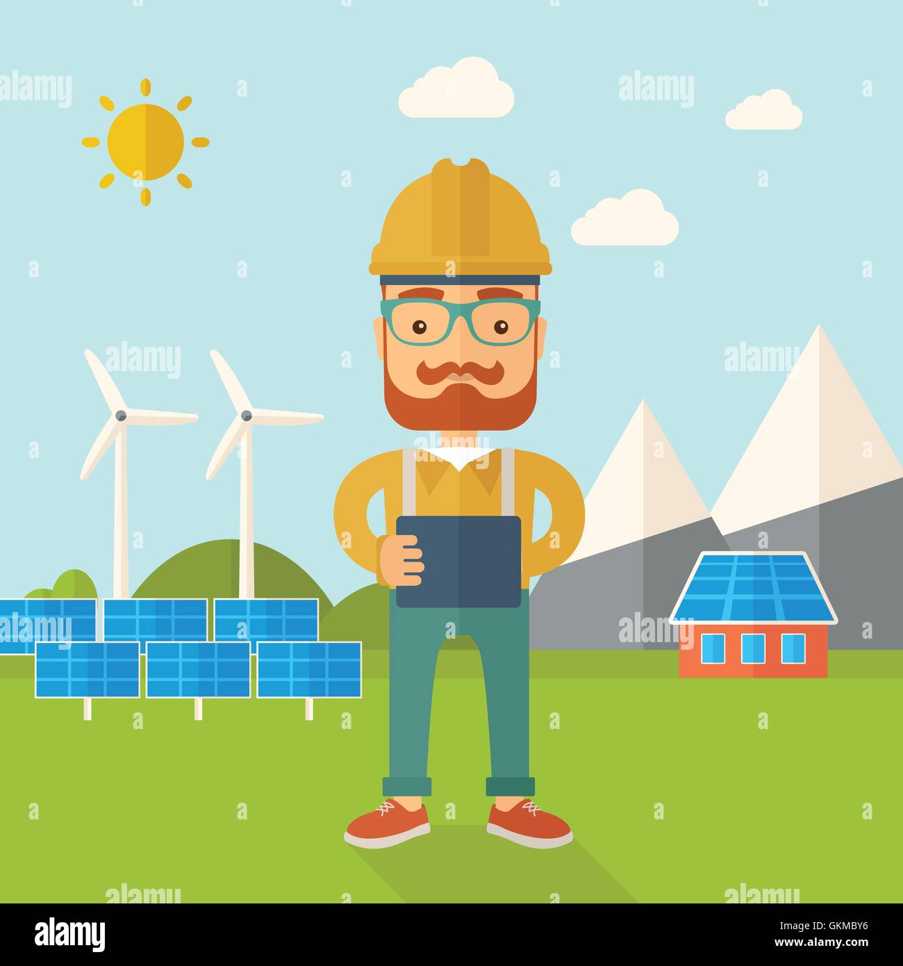 Young male standing with blueprint Stock Vector Image & Art - Alamy