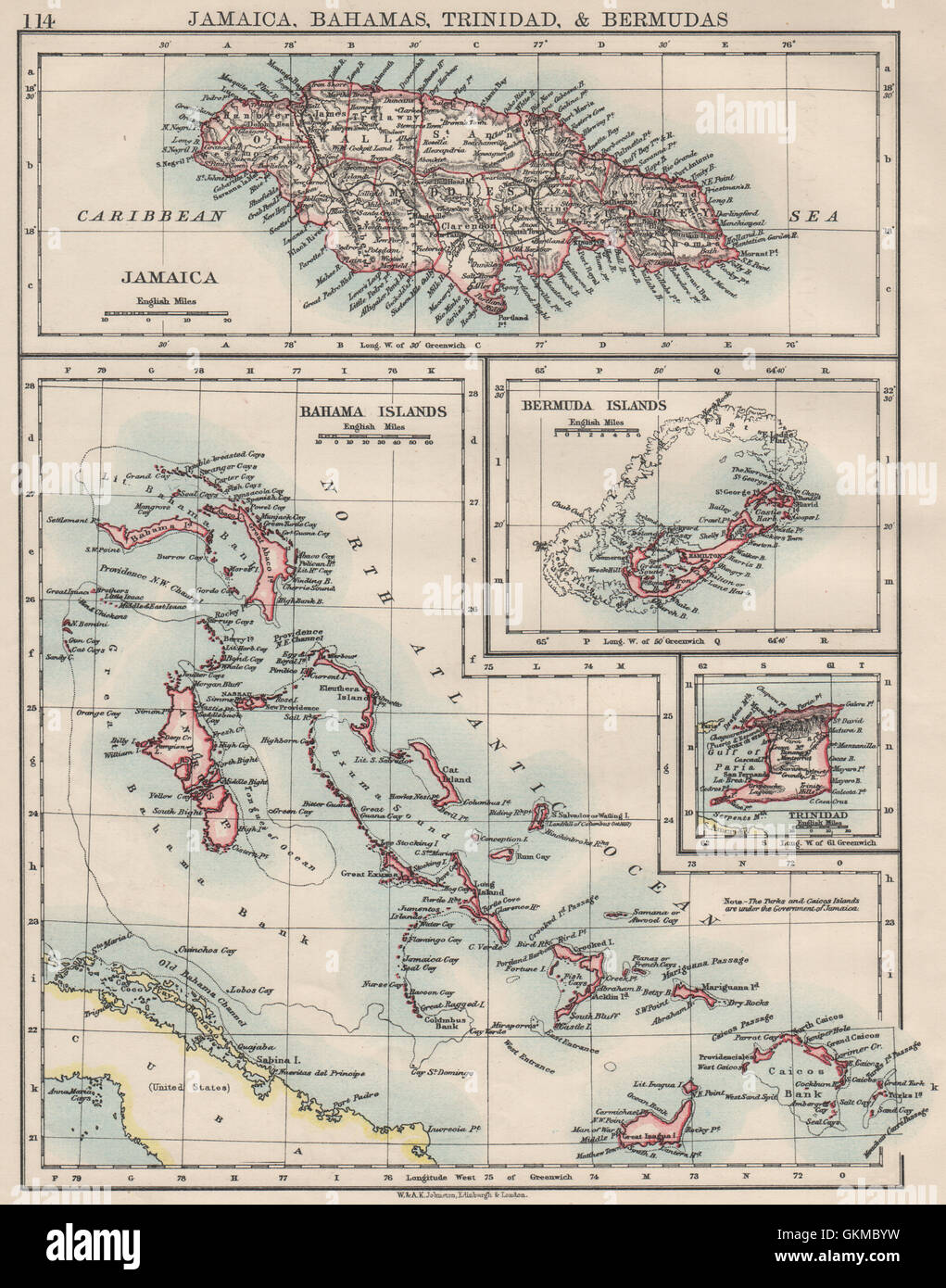 Caribbean bermuda map hi-res stock photography and images - Alamy