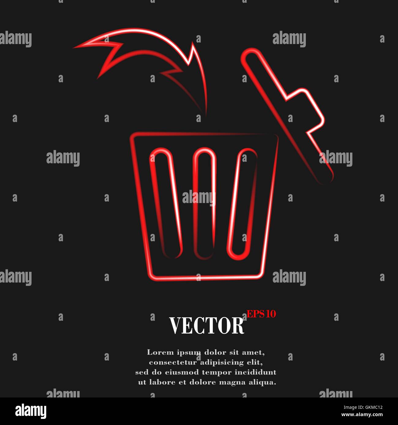 Trash bin. Flat modern web button and space for your text Stock Vector Image & Art - Alamy