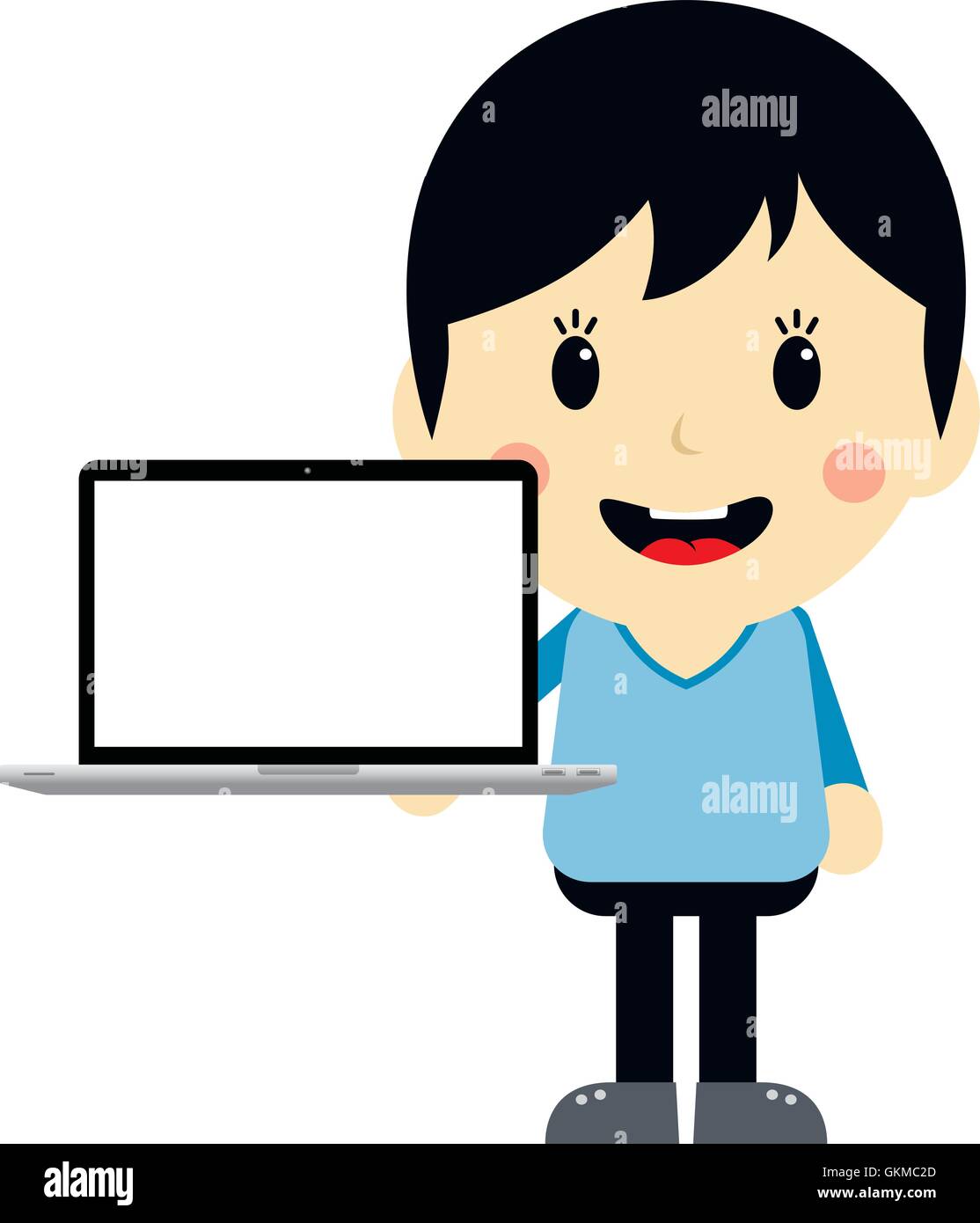 cute girl with laptop cartoon character Stock Vector Image & Art - Alamy