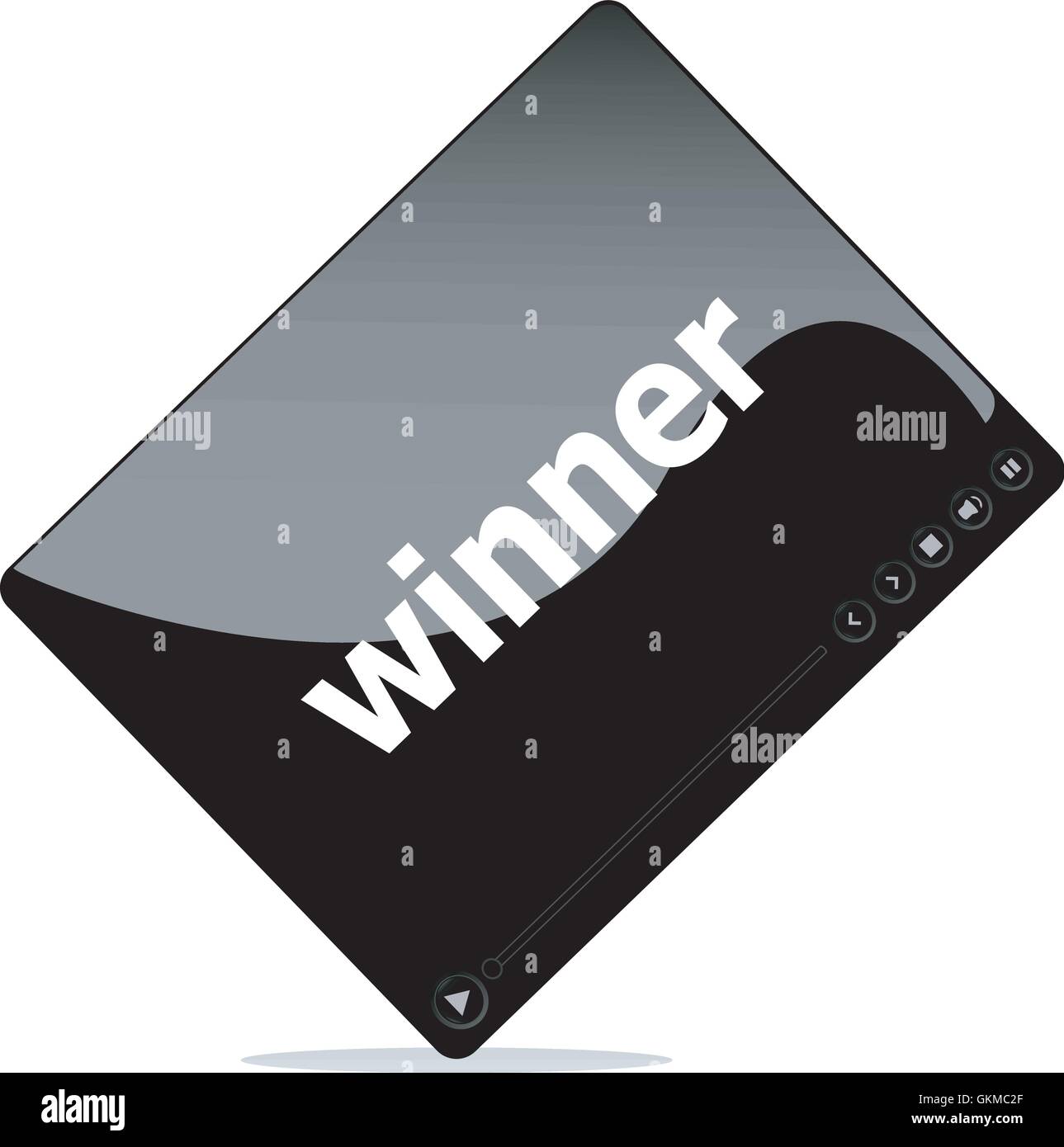 Video movie media player with winner word on it Stock Vector Image ...