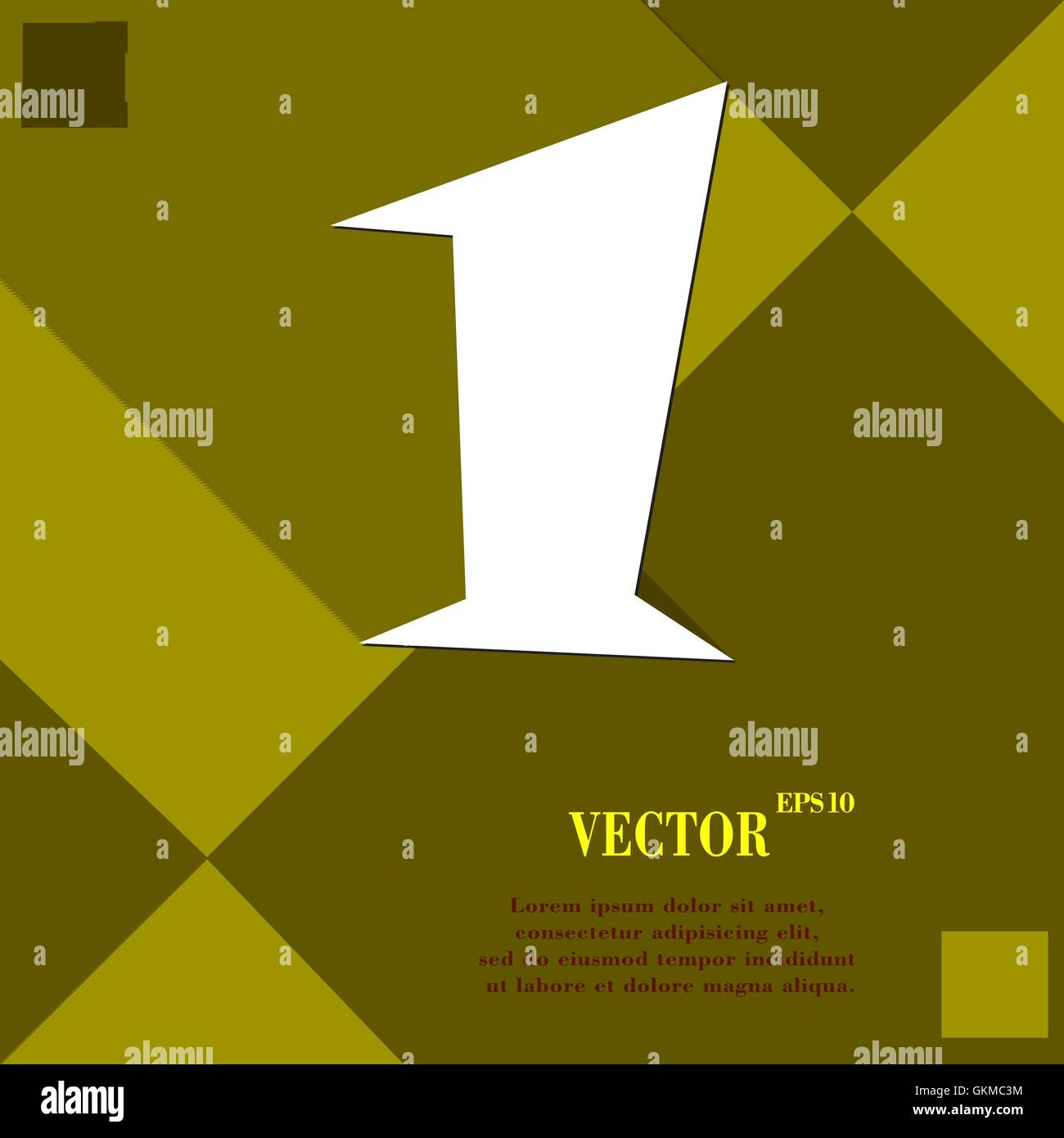 number one icon symbol Flat modern web design with long shadow and ...