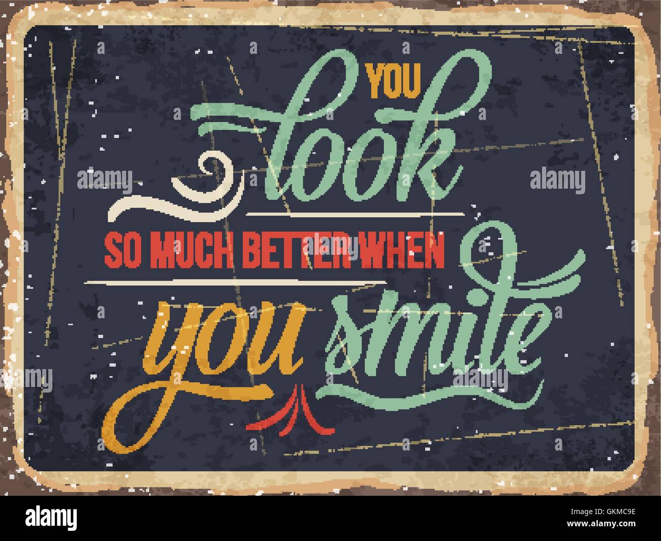 Retro metal sign "You look better when you smile Stock Vector Image ...