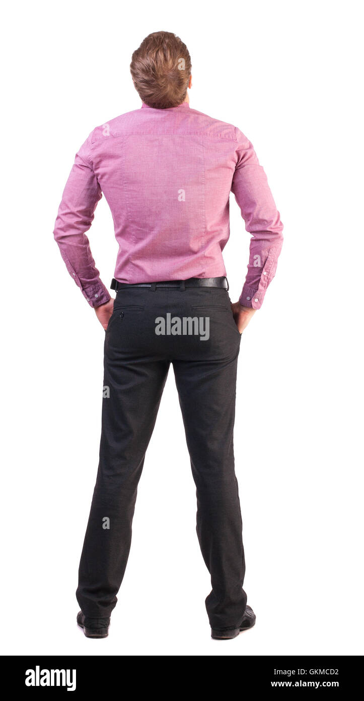 back view of Business man looks ahead Stock Photo - Alamy