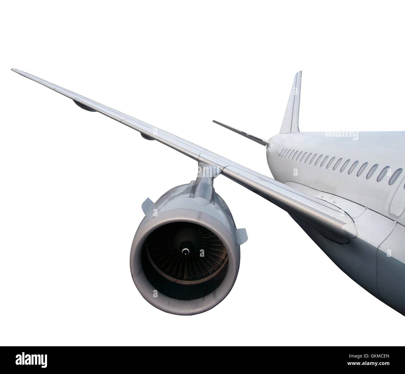 part of airplane isolated on white background Stock Photo - Alamy