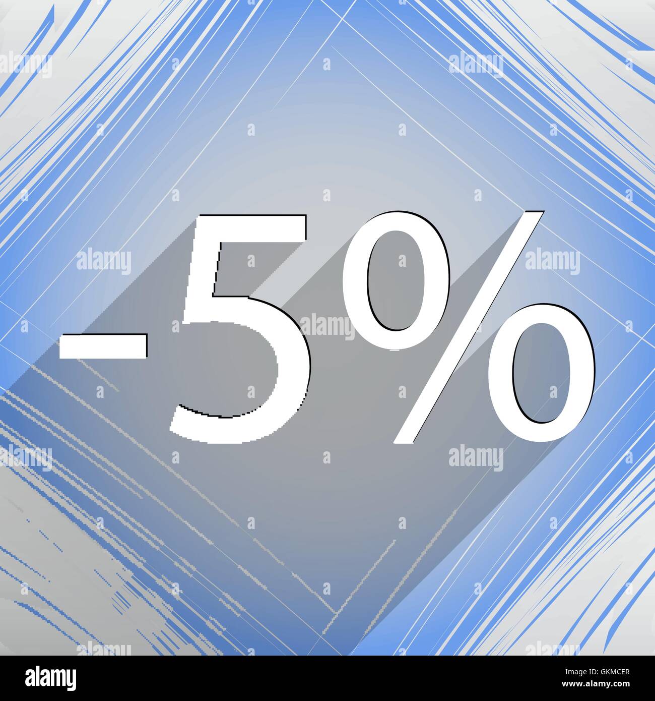 5 percent discount icon symbol Flat modern web design with long shadow ...