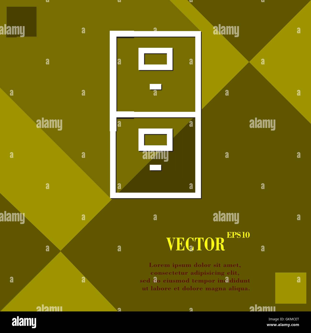 Safe icon symbol Flat modern web design with long shadow and space for ...