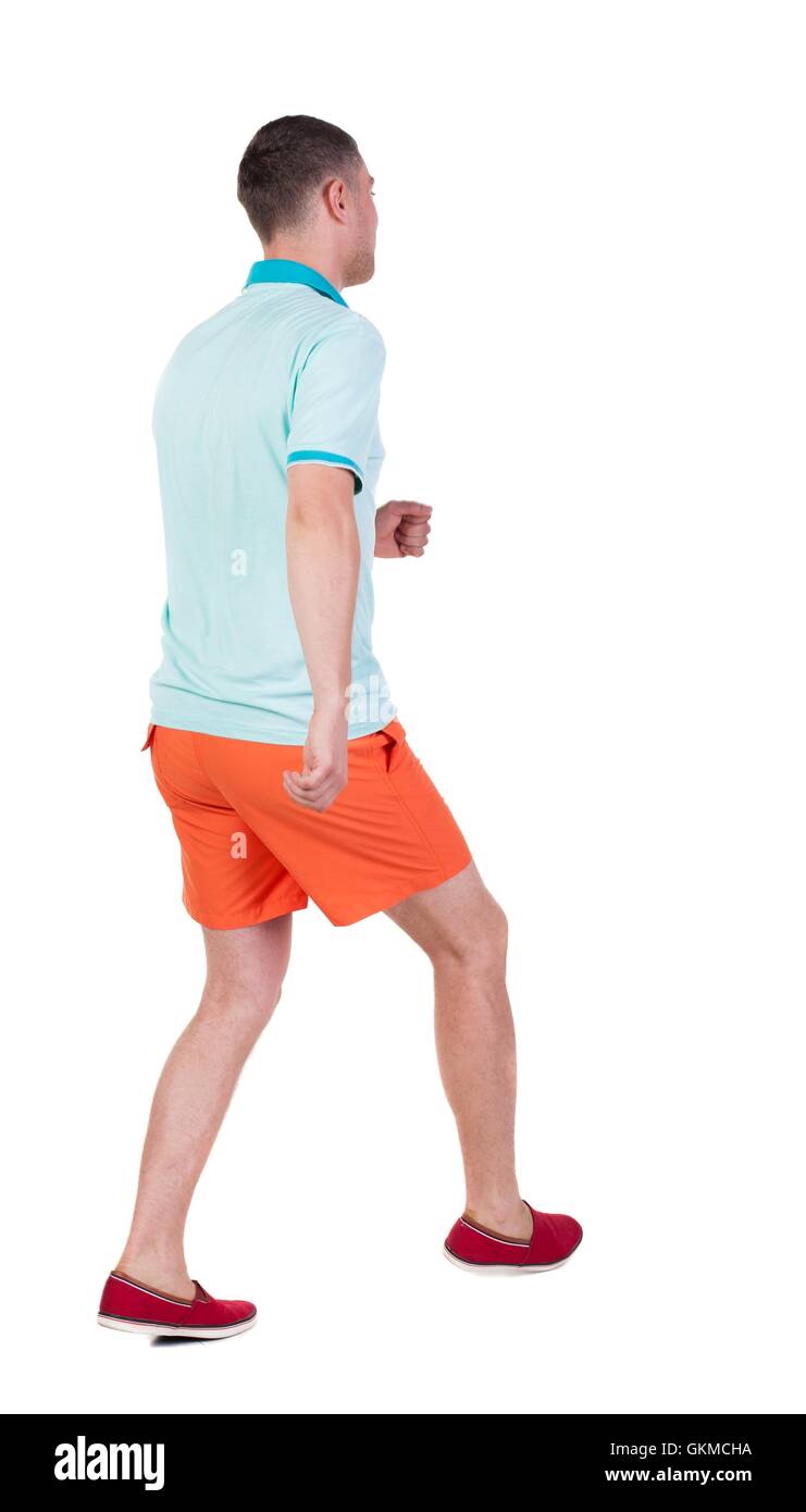 Back view of running sportsman Stock Photo - Alamy