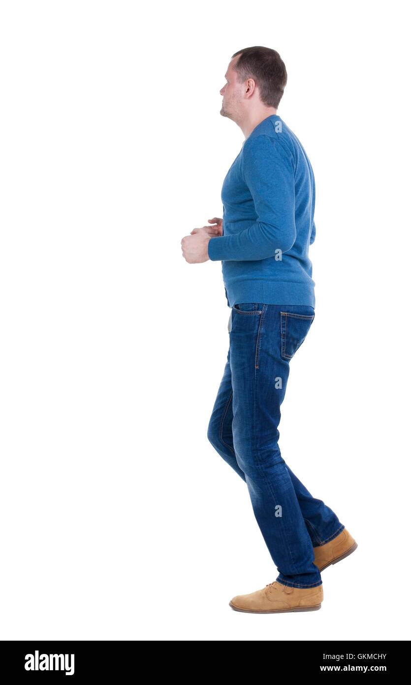 Man running back view jeans hi-res stock photography and images - Alamy