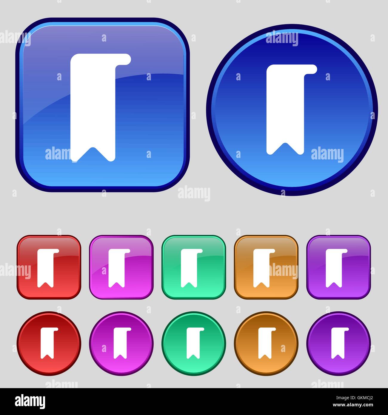 bookmark icon sign. A set of twelve vintage buttons for your design ...