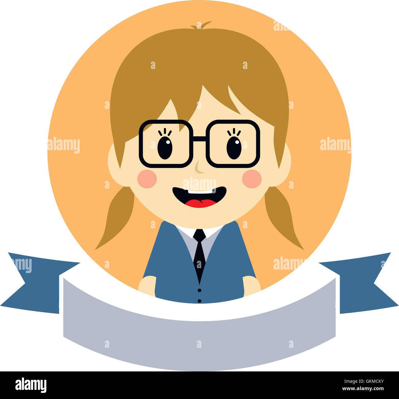 cute girl cartoon character label Stock Vector Image & Art - Alamy